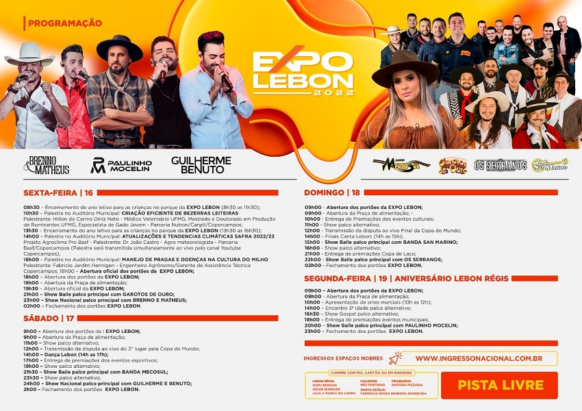 Lebon Régis: Começa nesta sexta-feira a 1ª Expo Lebon - Portal Caçador ...
